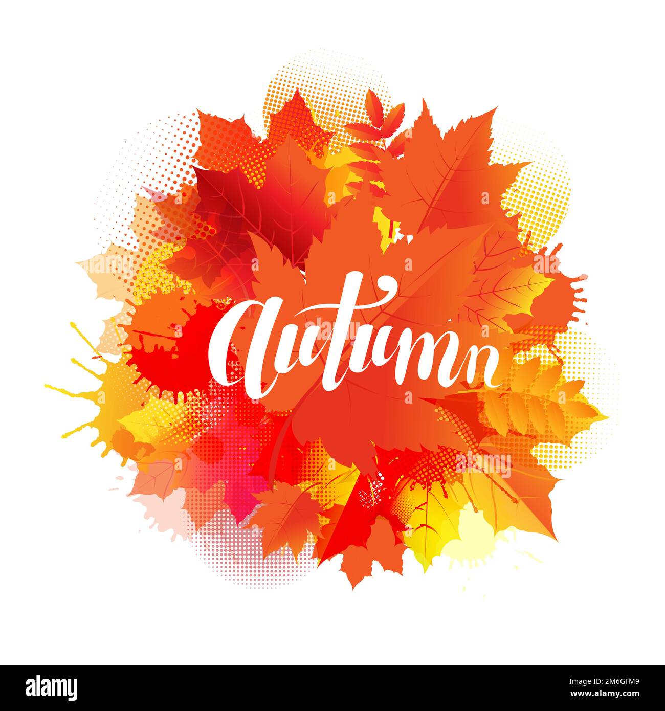 Autumn leaves vector frame Cut Out Stock Images & Pictures - Alamy