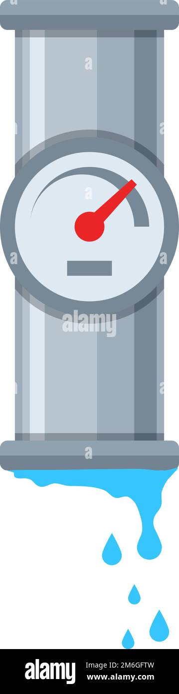 Pipe with leaking water. Burst pipeline caused by pressure. Plumbing ...