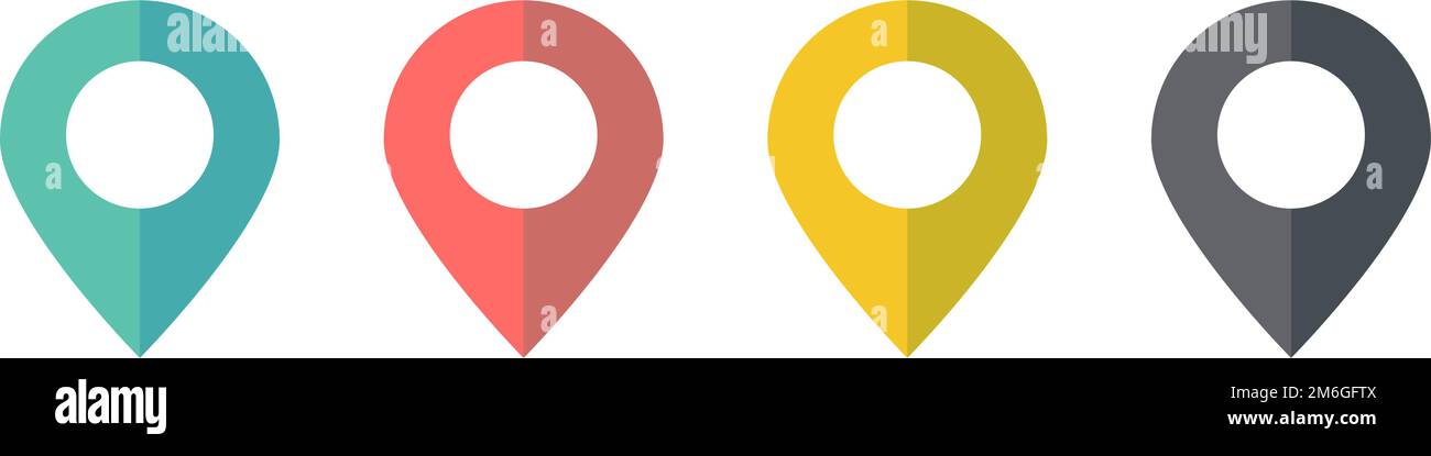 Map pin icon set. Editable vector Stock Vector Image & Art - Alamy