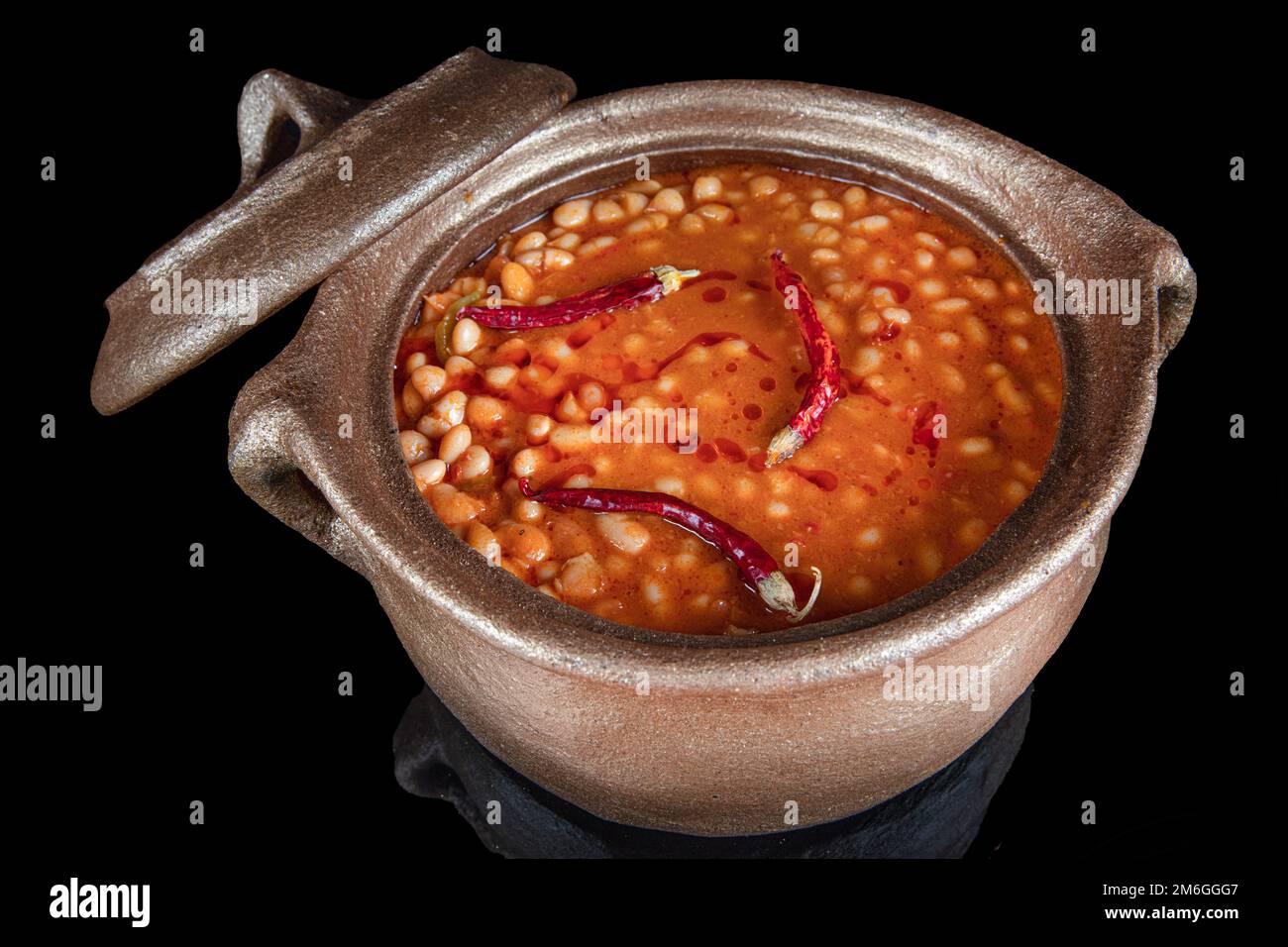 Turkish food on the table Baked bean pilaf (dark blue beans and rice ...