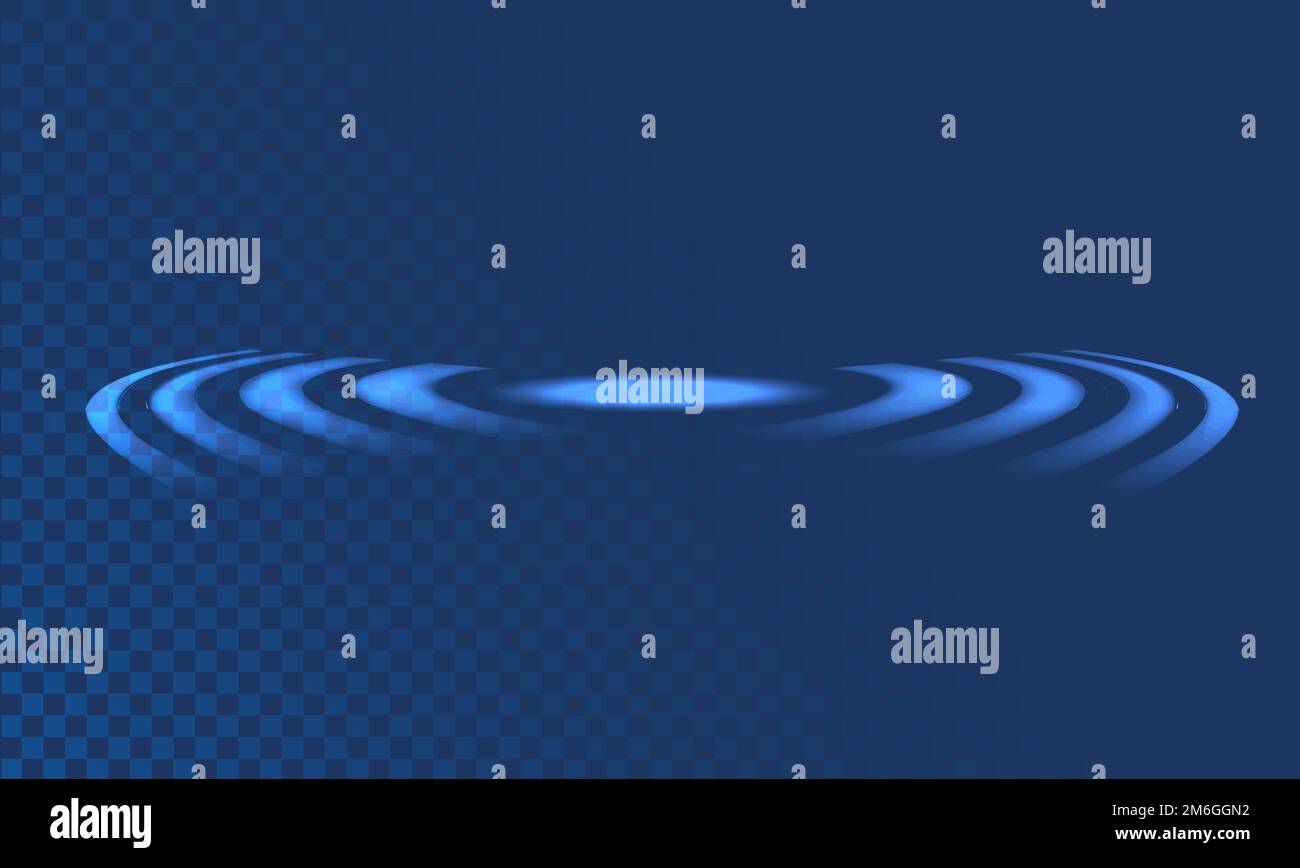 Sensor waves signal or scanner laser in futuristic light style on ...