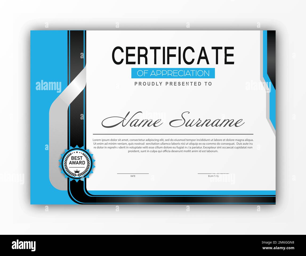 Certificate. The template of the form with the award badge. Modern ...
