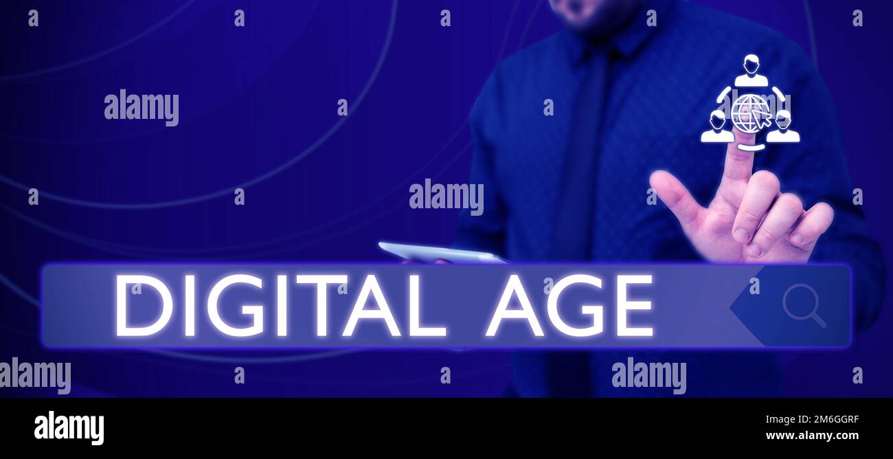 Sign displaying Digital Age. Concept meaning introduction of the ...