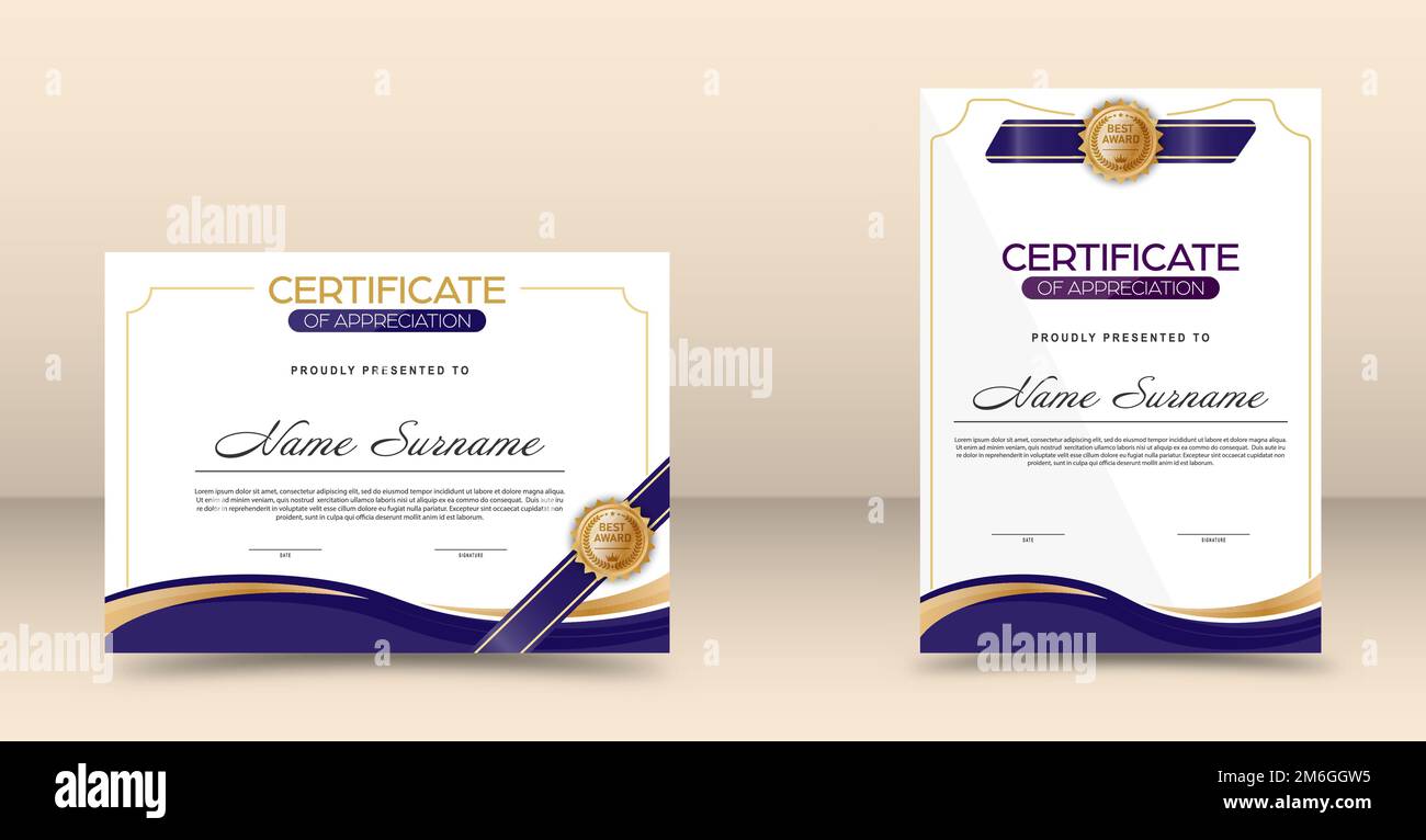 Certificate. The template of the form with the award badge. Modern ...