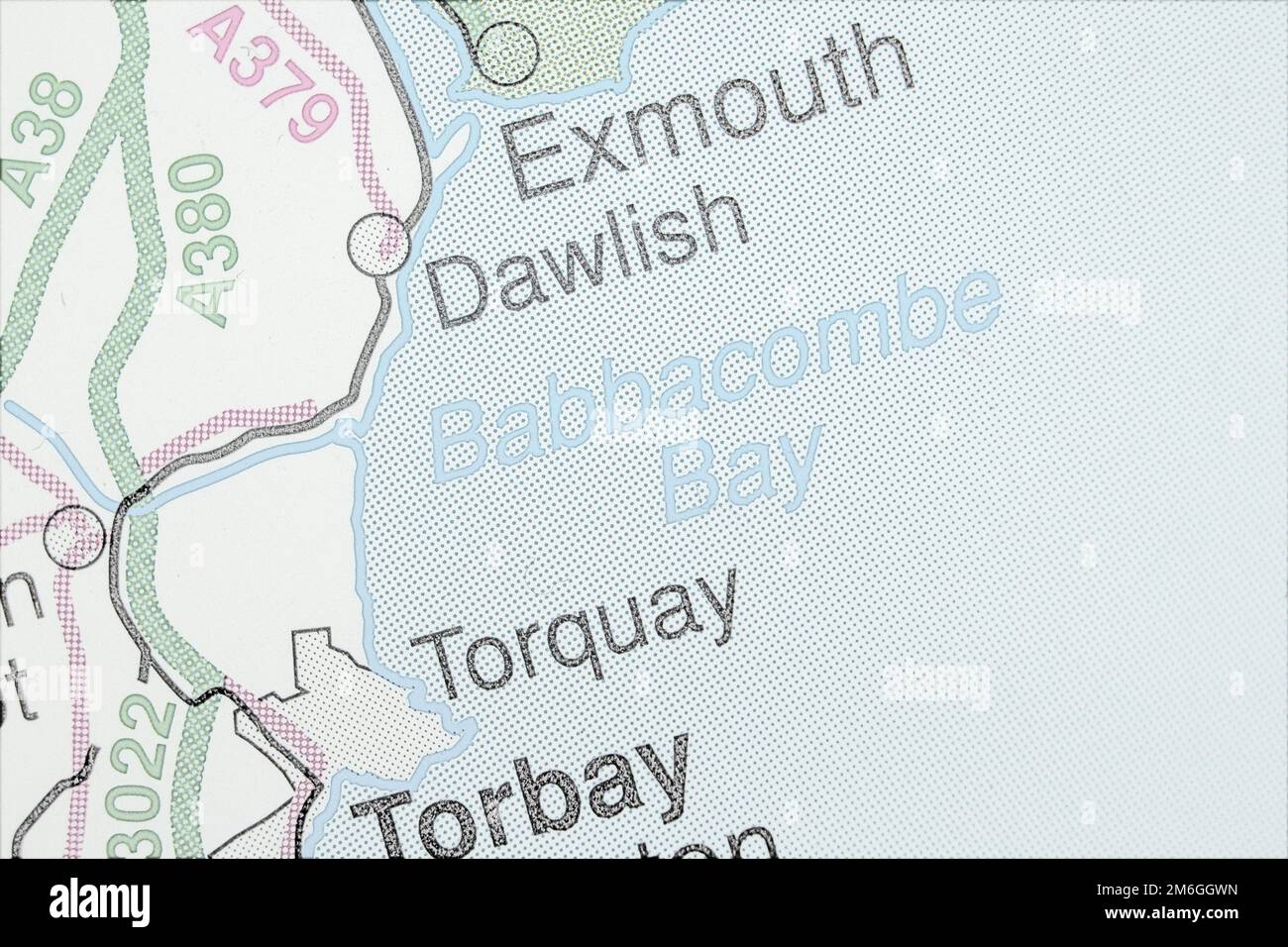 Babbacombe Bay, United Kingdom atlas map town name - line drawing Stock ...