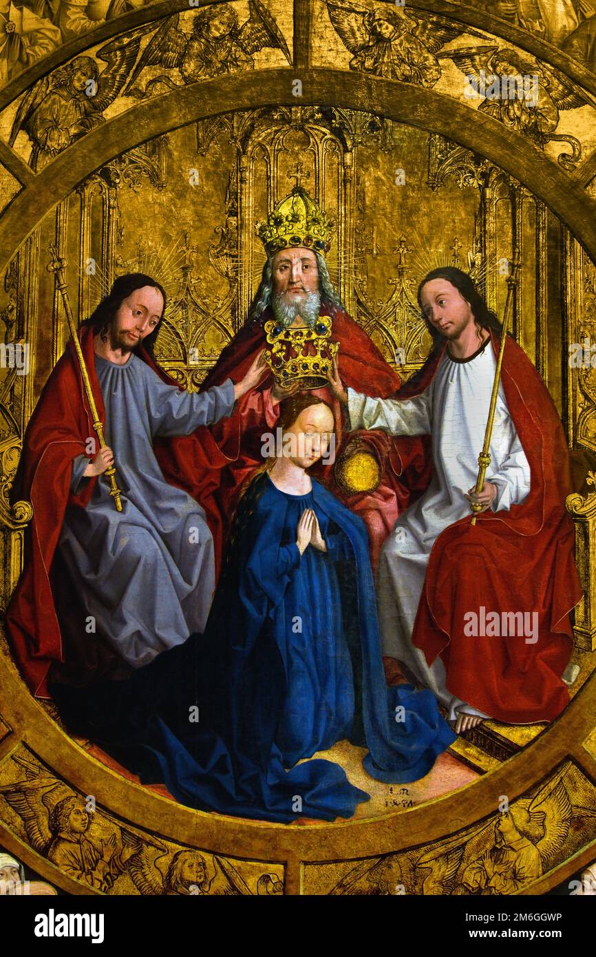 Coronation of mary in the circle of angels and saints hi-res stock ...