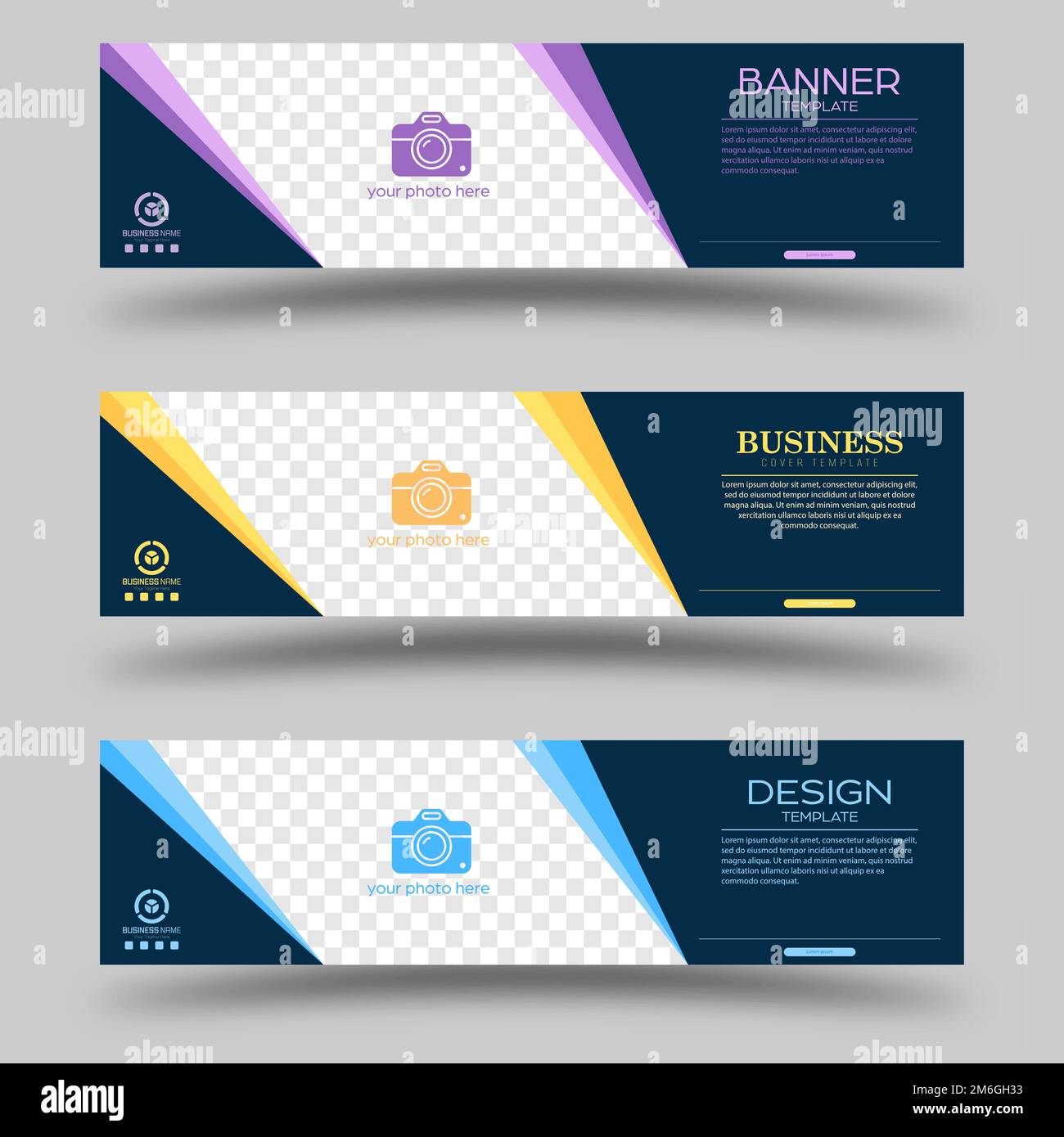 A collection of banners for web design, business, finance and ...