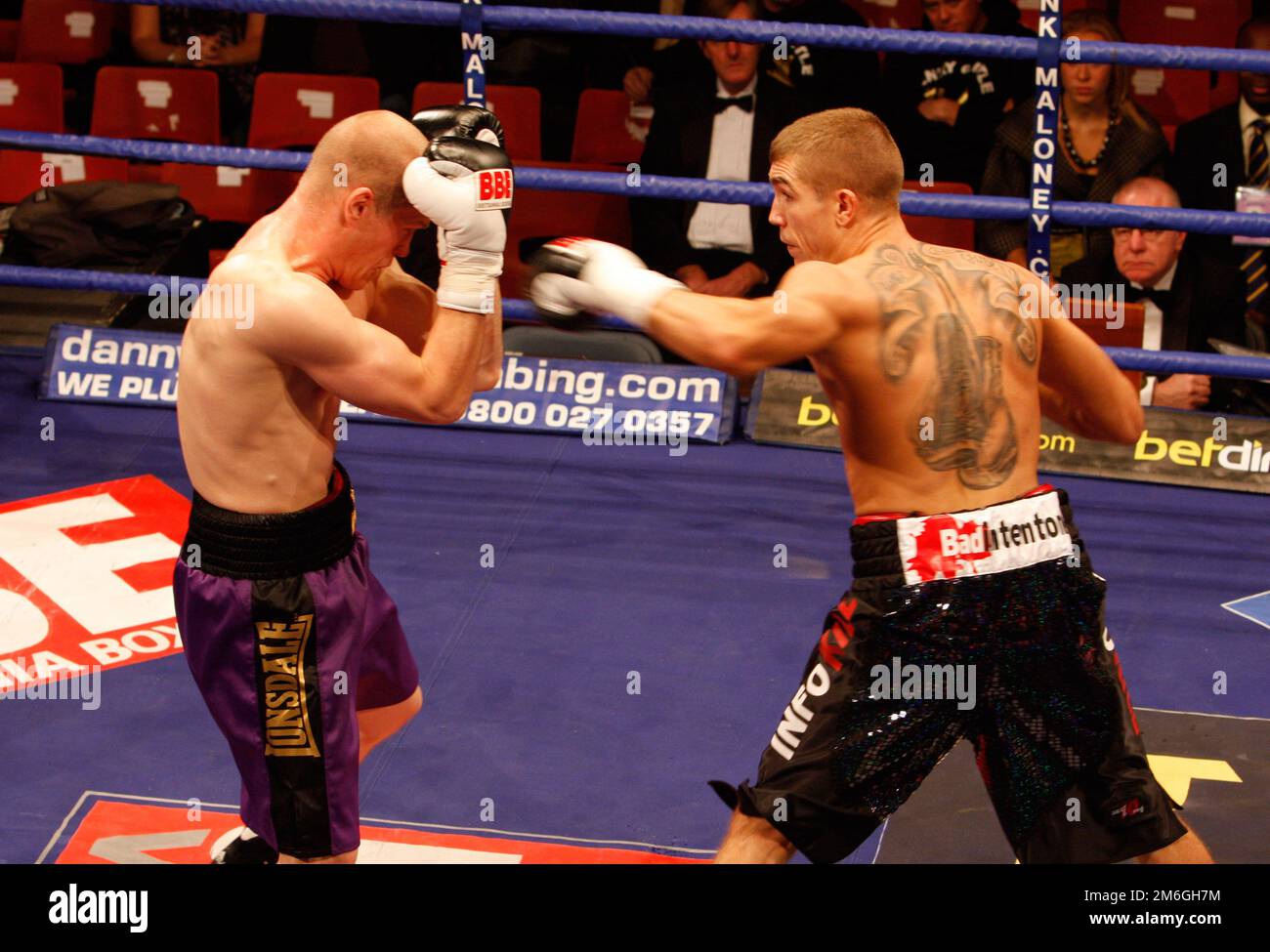Boxers fight during the undercard of Ian Napa of England versus Carmelo ...