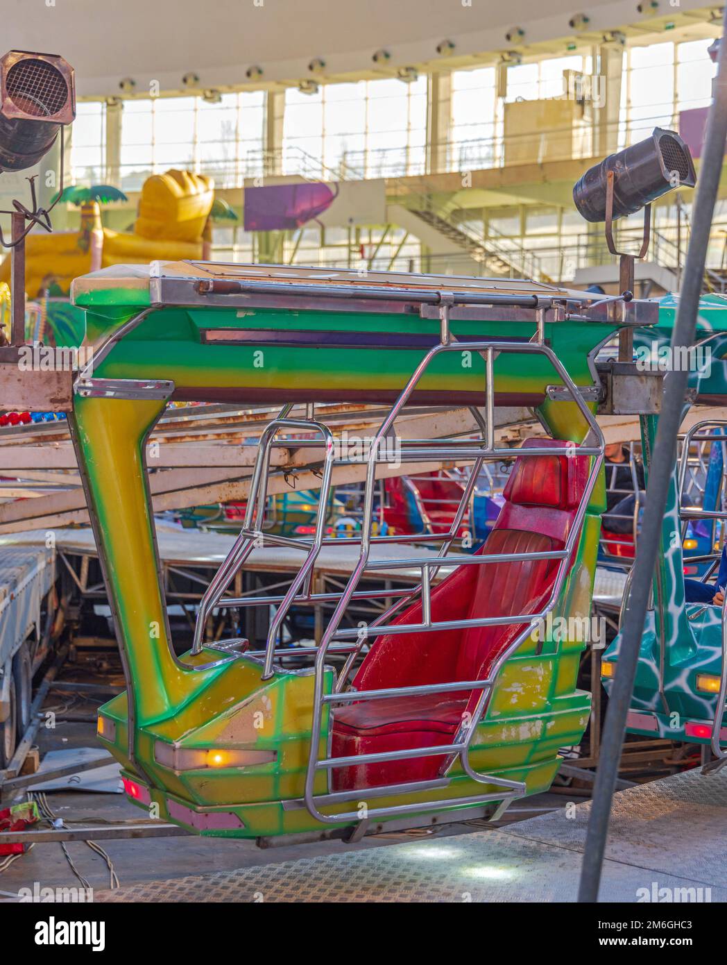 Amusement Ride Rotating Cabins Gondolas With Safety Cage Stock Photo ...