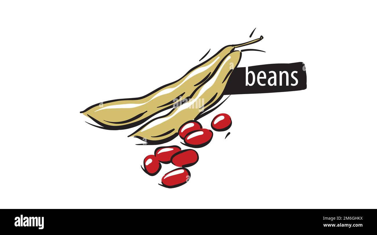 Drawn beans isolated on a white background Stock Vector Image & Art - Alamy