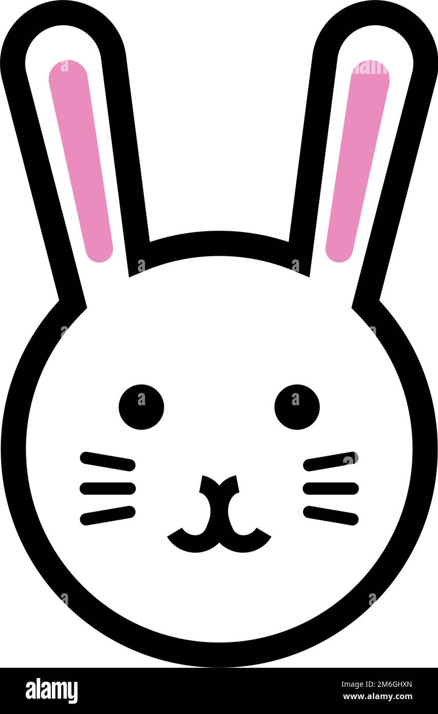 Cute rabbit icon. Bunny. Rabbit zodiac sign. Editable vector Stock ...