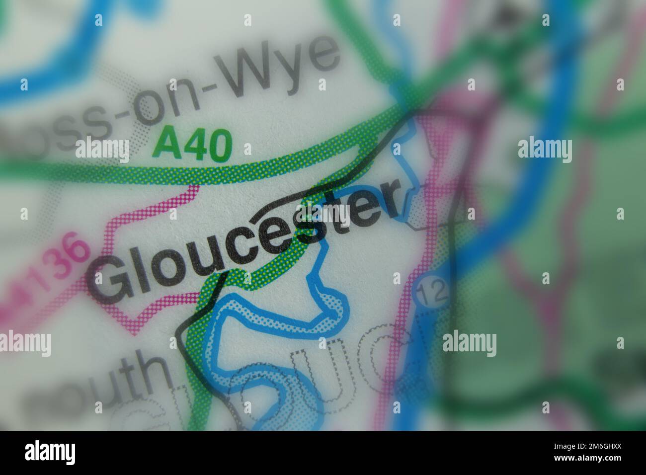 Gloucester, United Kingdom atlas map town name Stock Photo - Alamy