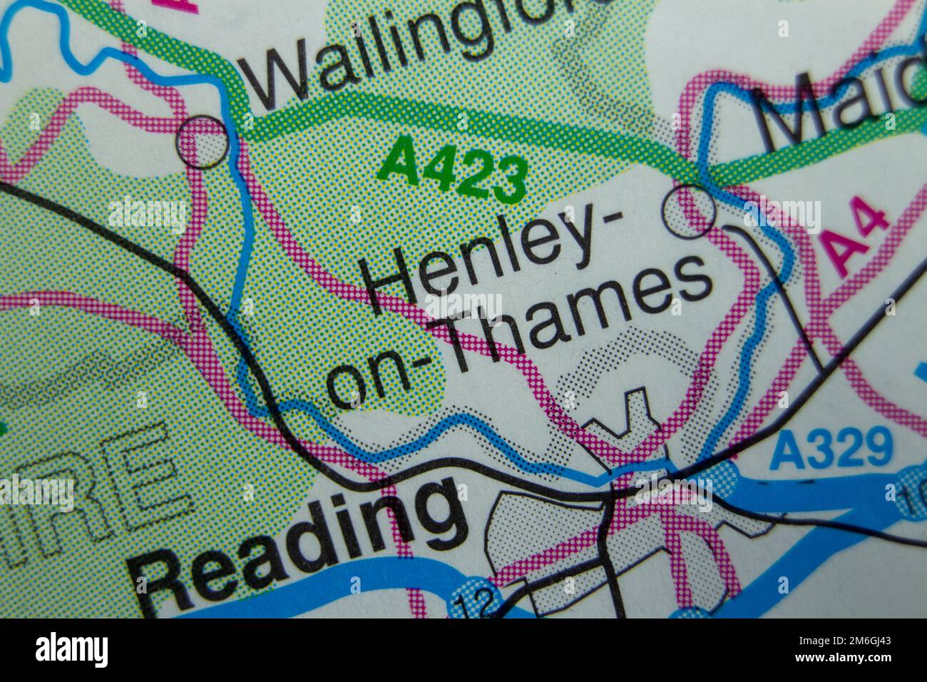 Henley-on-Thames, United Kingdom atlas map town name Stock Photo - Alamy