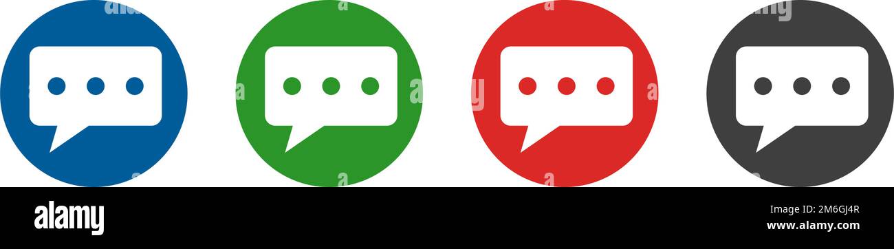 Round Message Balloon Icon Set Editable Vector Stock Vector Image