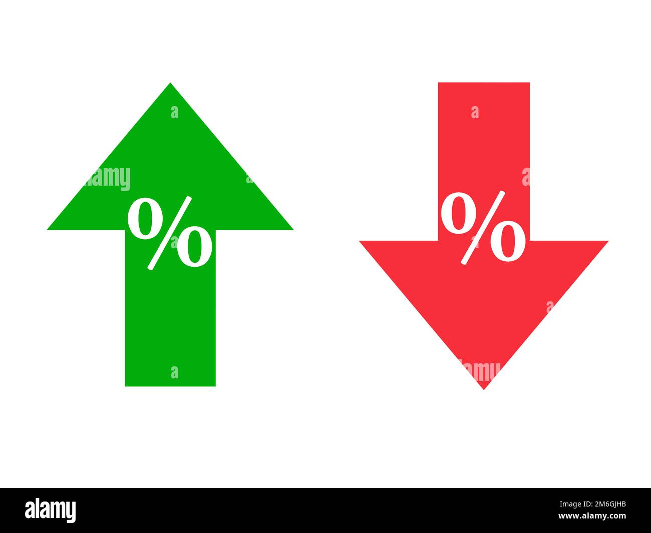 Percent Sign With Green Up And Red Down Arrows Inflation Or Tax Icon