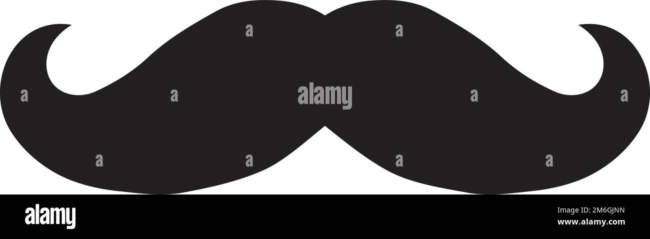 Vintage curly mustache black icon. Face hair Stock Vector Image & Art ...
