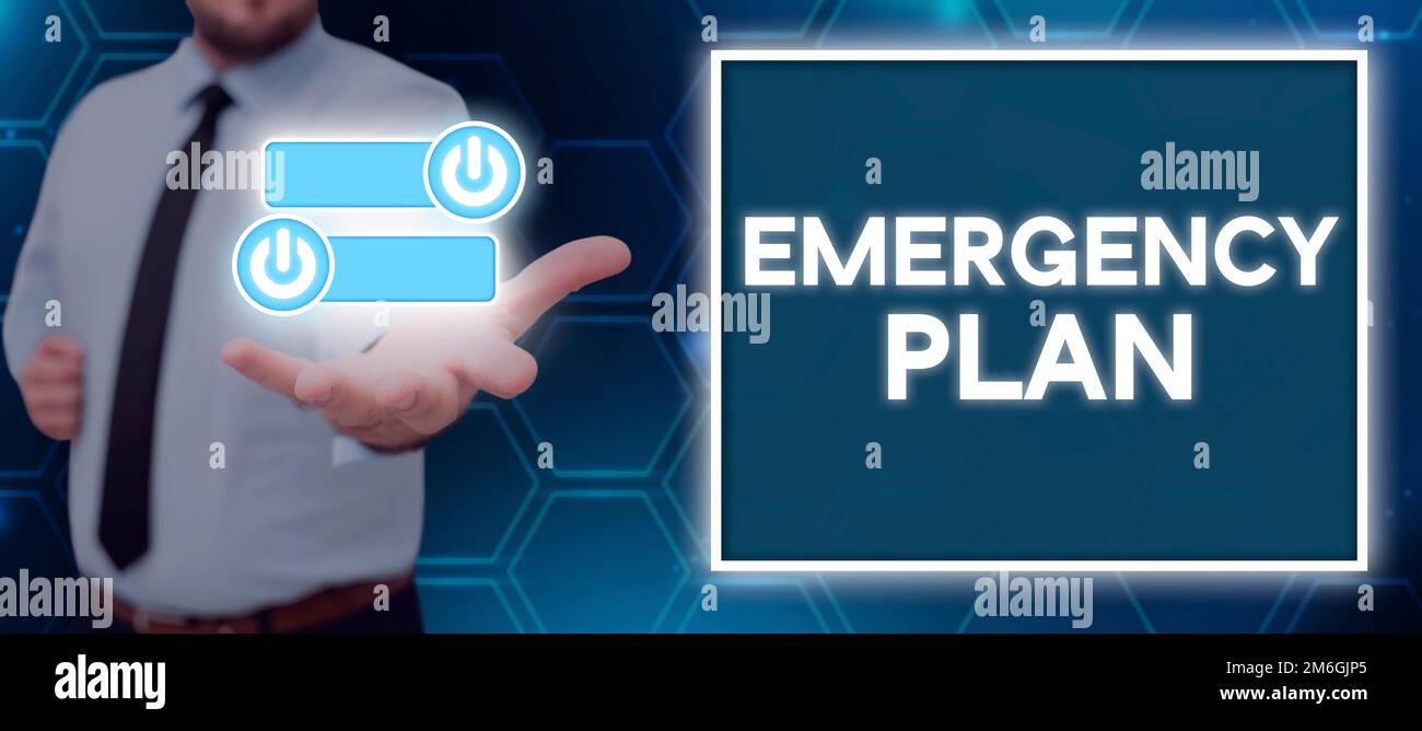 Inspiration showing sign Emergency Plan. Business showcase Procedures ...