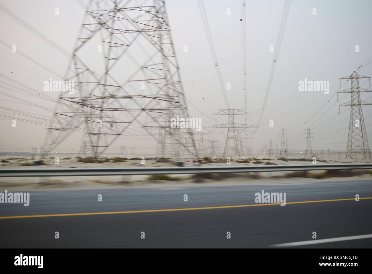 Electric grid lines in desert hi-res stock photography and images - Alamy