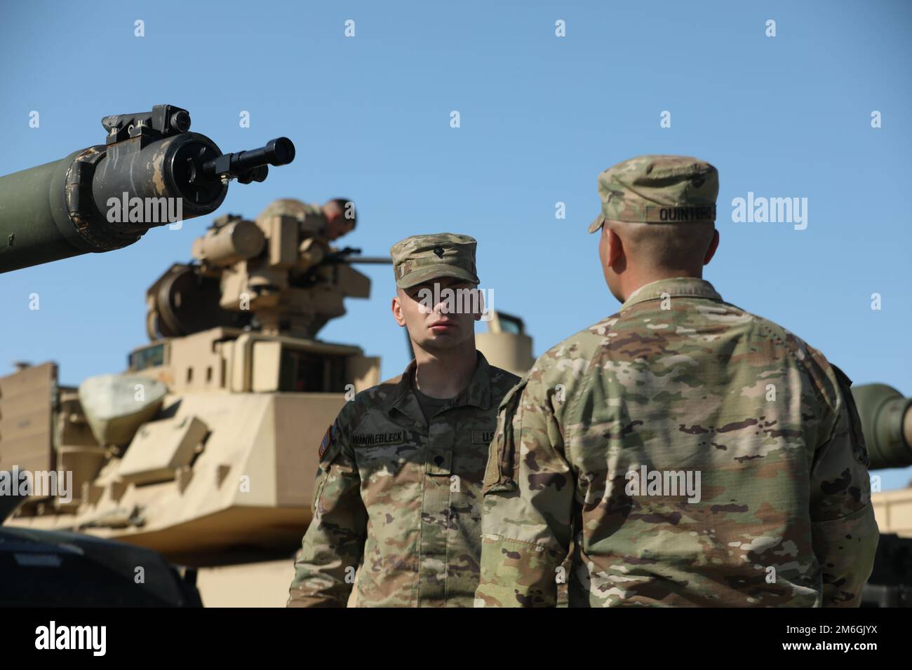 From left, U.S. Army Spc. Tyler Winklebleck, tank loader and Sgt. 1st ...