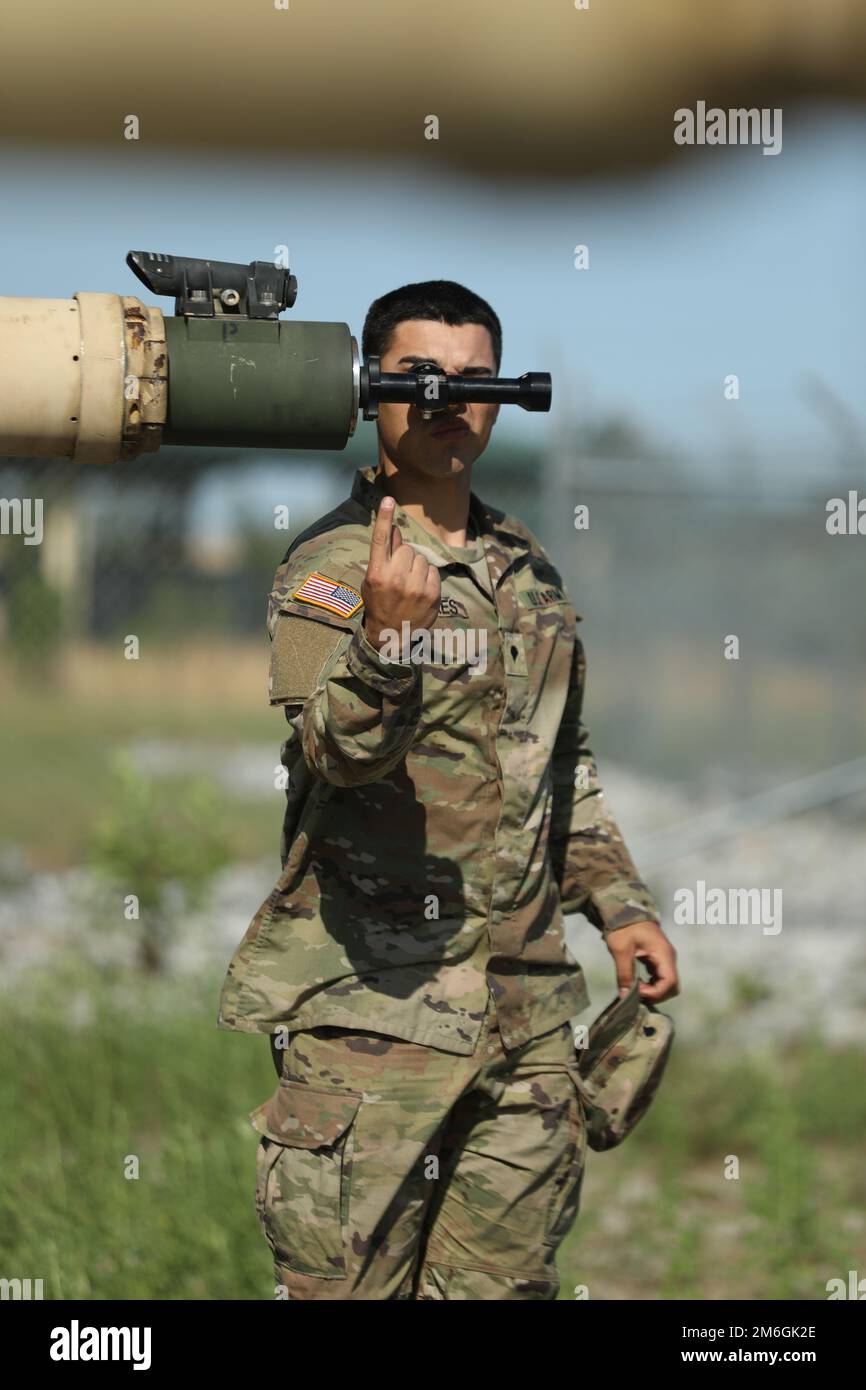 U.S. Army Spc. Arath Flores, tank loader, from 2nd Squadron, 11th ...