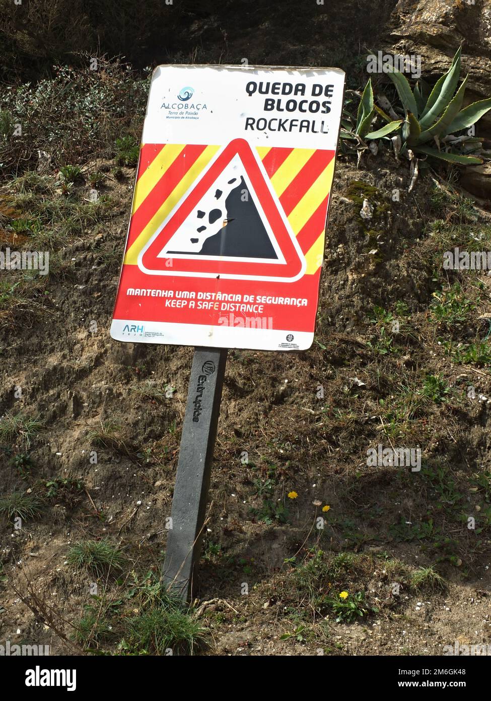 Rockfall on the coast in Portugal - erosion Stock Photo - Alamy