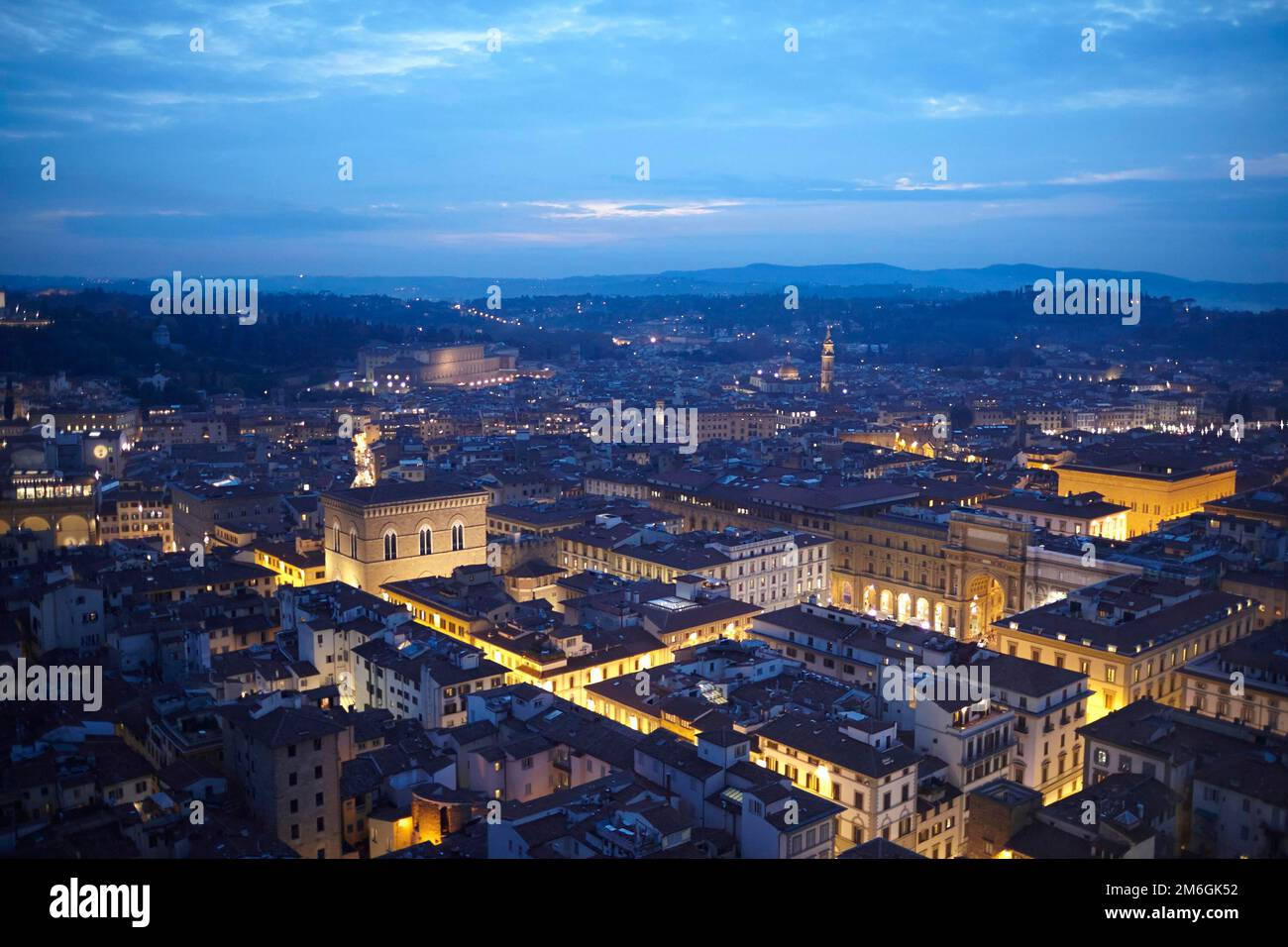 A view of Florence from above at dusk Stock Photo - Alamy