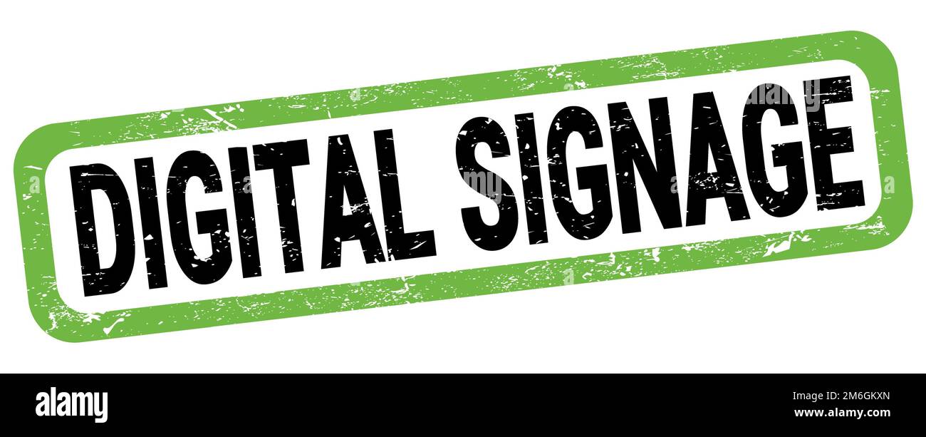 DIGITAL SIGNAGE text written on green-black rectangle stamp sign Stock ...