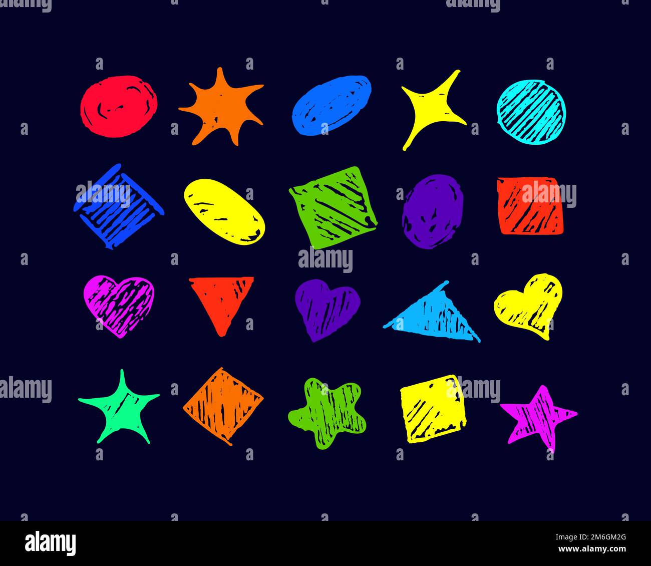 Marker shapes, figures, colorful marks, speech bubbles Stock Vector ...