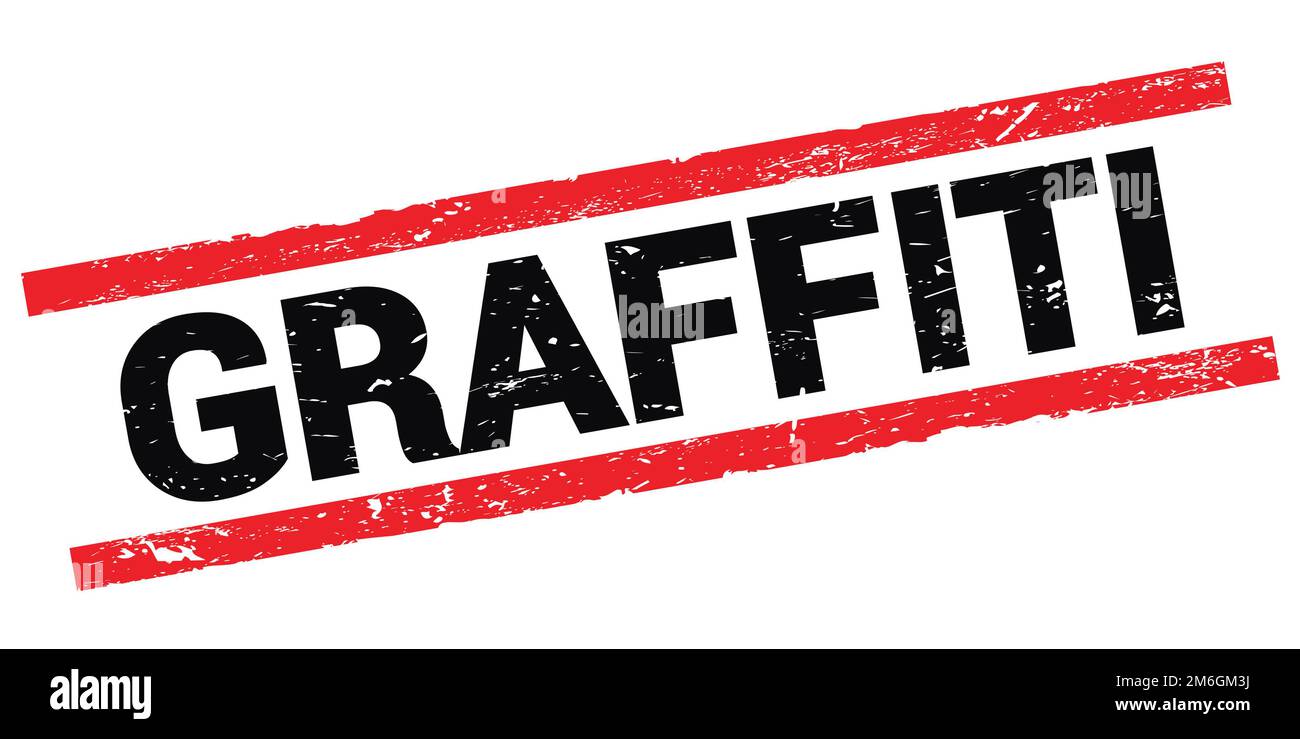 GRAFFITI text written on black-red rectangle stamp sign Stock Photo - Alamy