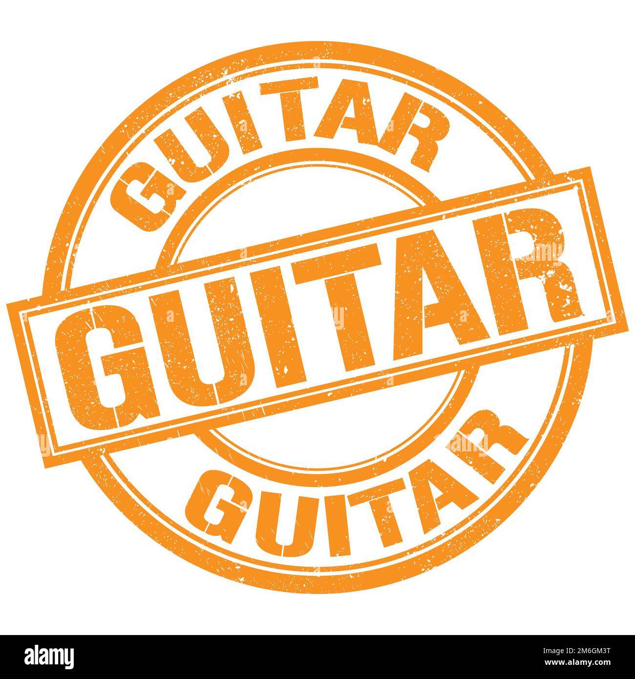 GUITAR text written on orange round stamp sign Stock Photo - Alamy