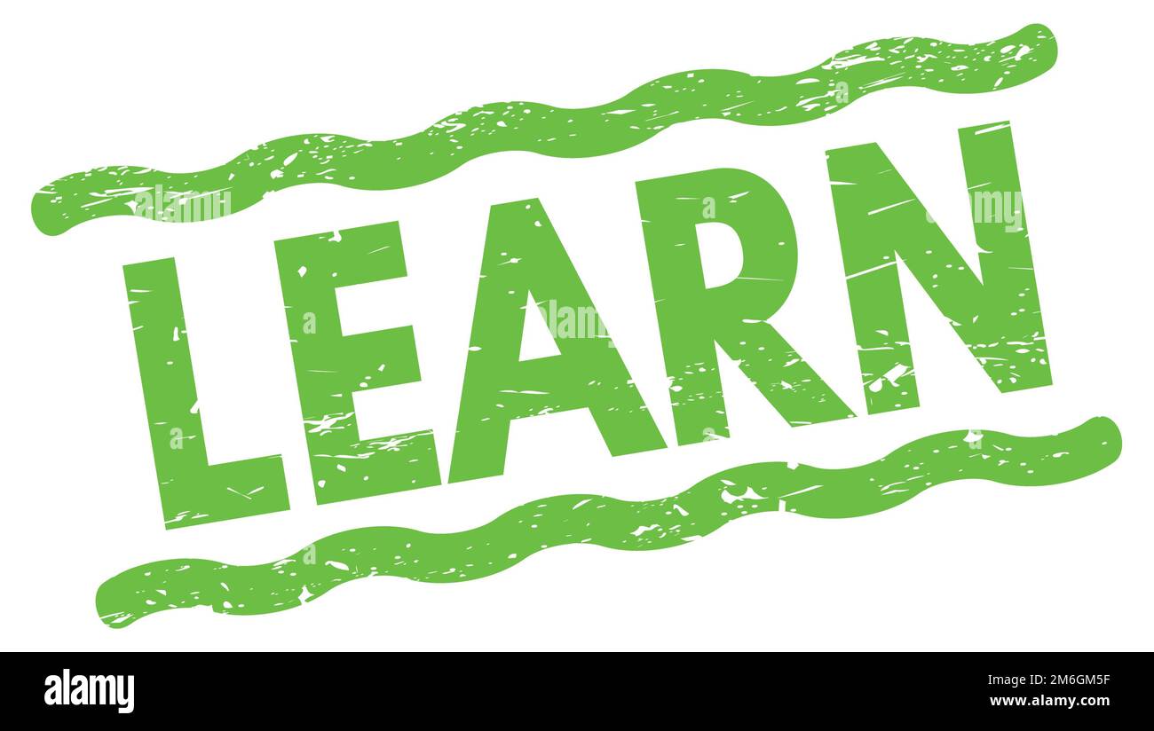 LEARN text written on green lines stamp sign Stock Photo - Alamy