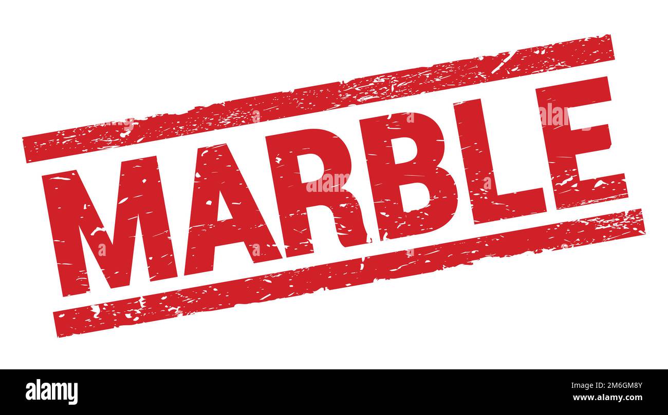 MARBLE text written on red rectangle stamp sign Stock Photo - Alamy