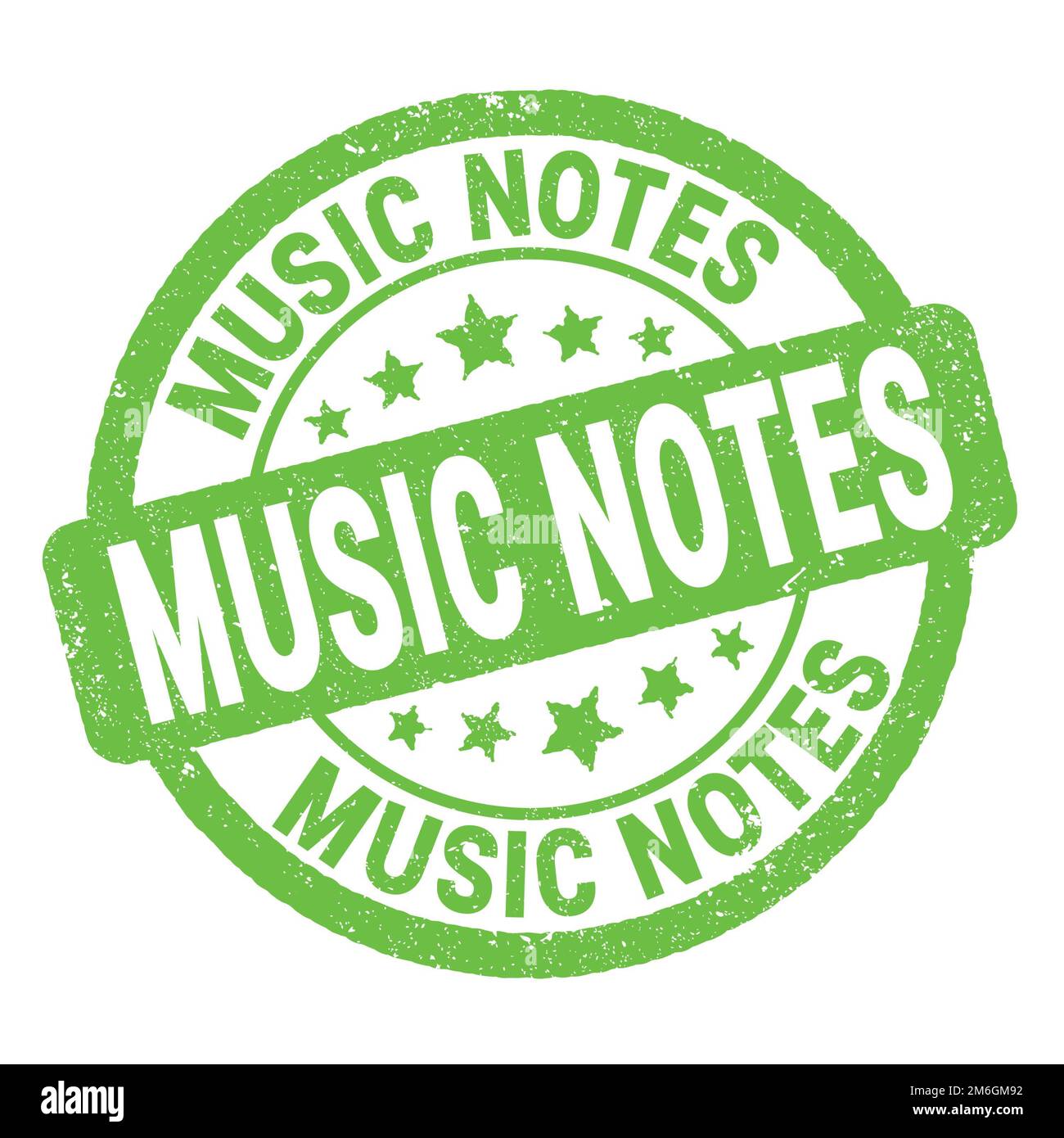 MUSIC NOTES text written on green grungy stamp sign Stock Photo - Alamy