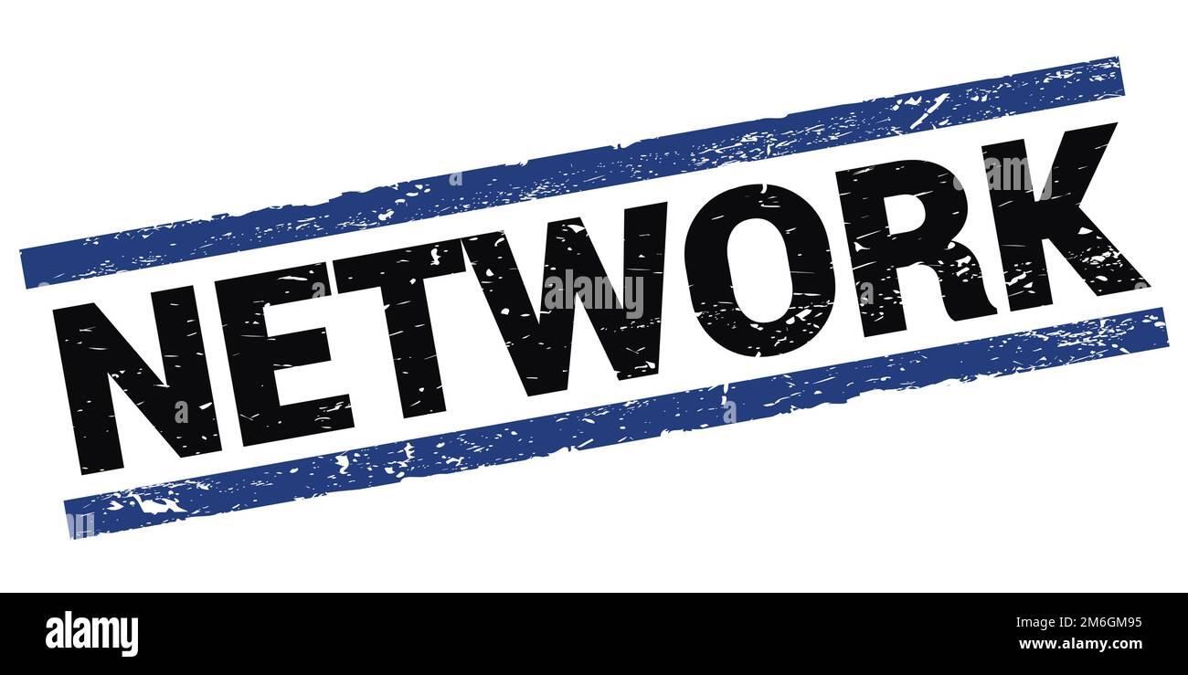 NETWORK text written on black-blue rectangle stamp sign Stock Photo - Alamy