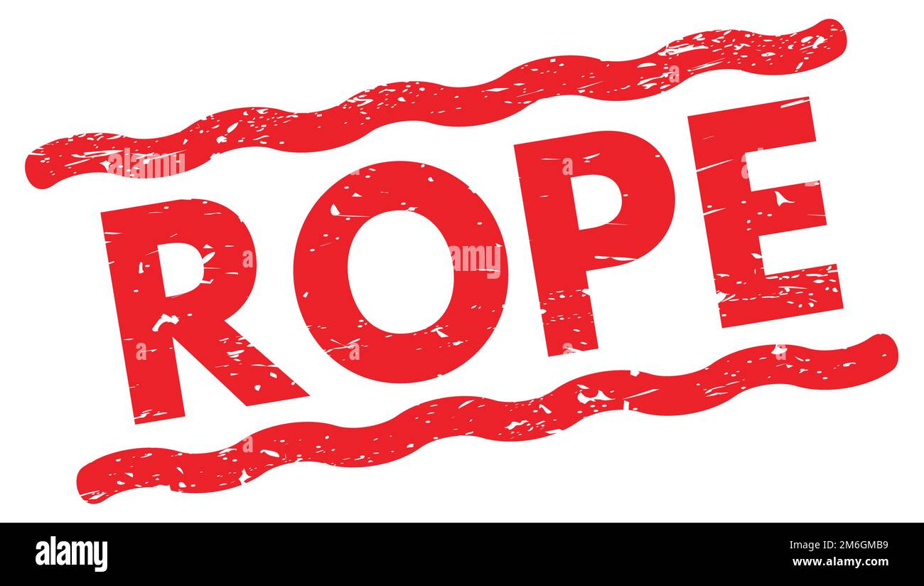 ROPE text written on red lines stamp sign Stock Photo - Alamy