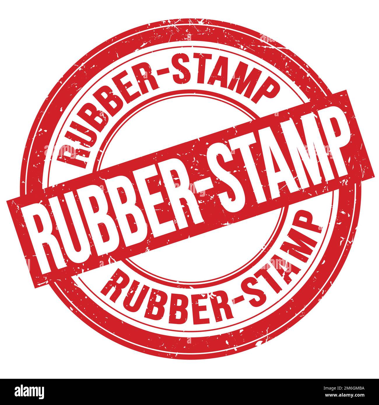 RUBBER-STAMP text written on red round grungy stamp sign Stock Photo ...
