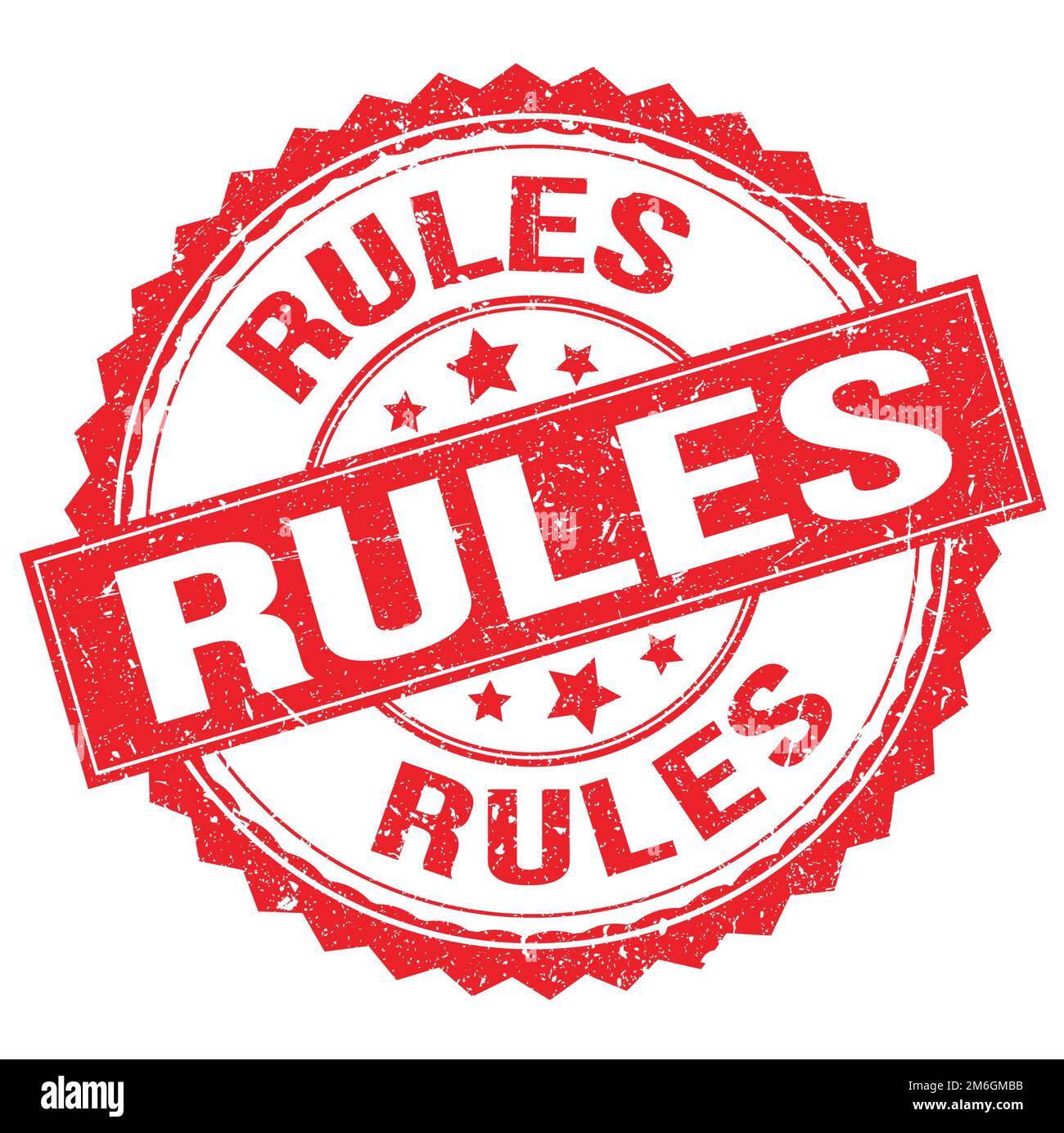 RULES text written on red round stamp sign Stock Photo - Alamy