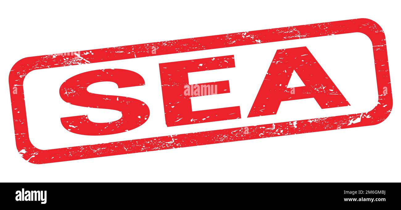 SEA text written on red rectangle stamp sign Stock Photo - Alamy