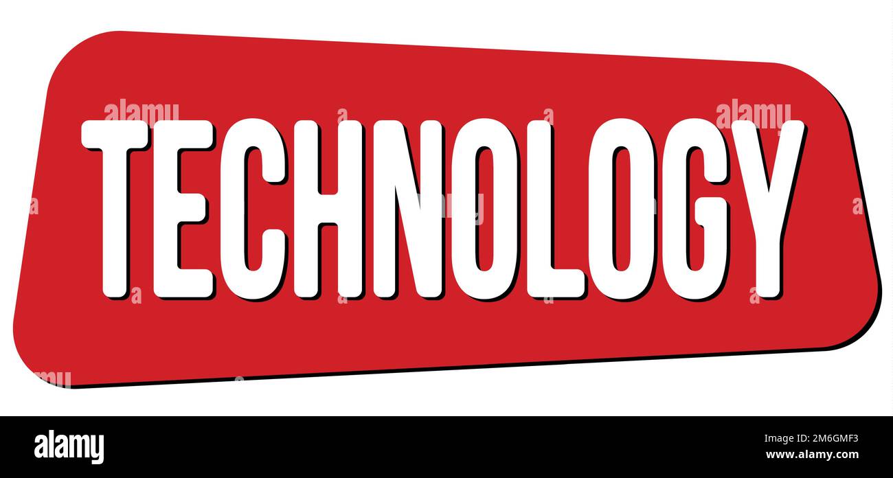 TECHNOLOGY text written on red trapeze stamp sign Stock Photo - Alamy