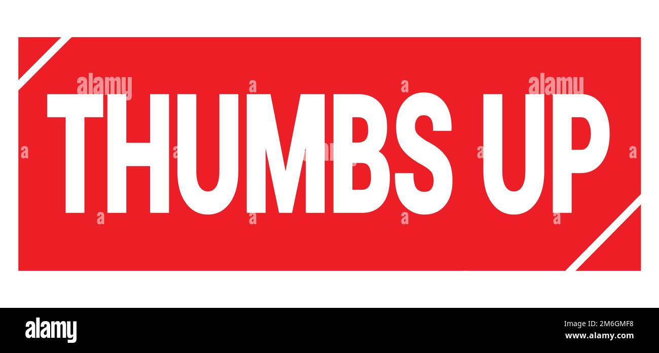 THUMBS UP text written on red grungy stamp sign Stock Photo - Alamy