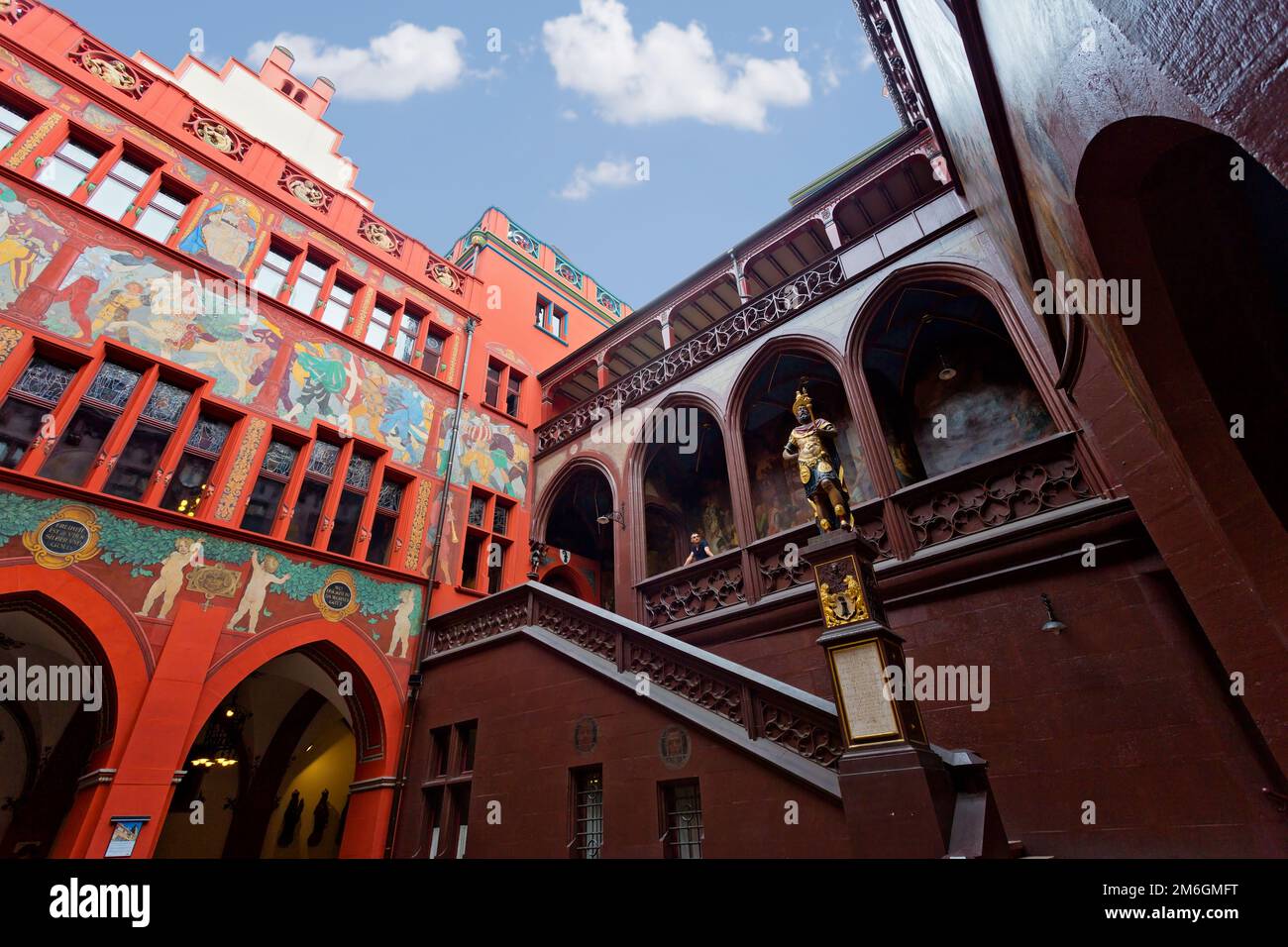 Red Town House in Basel, Switzerland Stock Photo - Alamy