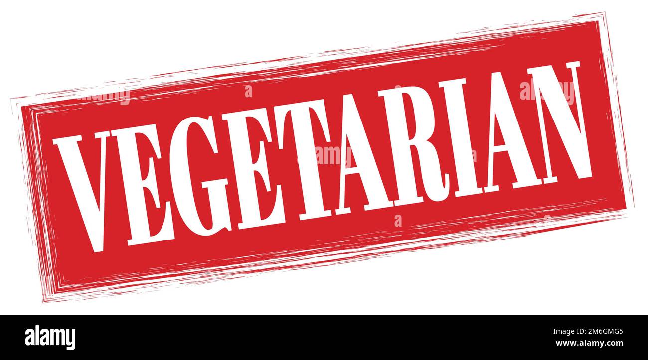VEGETARIAN text written on red rectangle stamp sign Stock Photo - Alamy