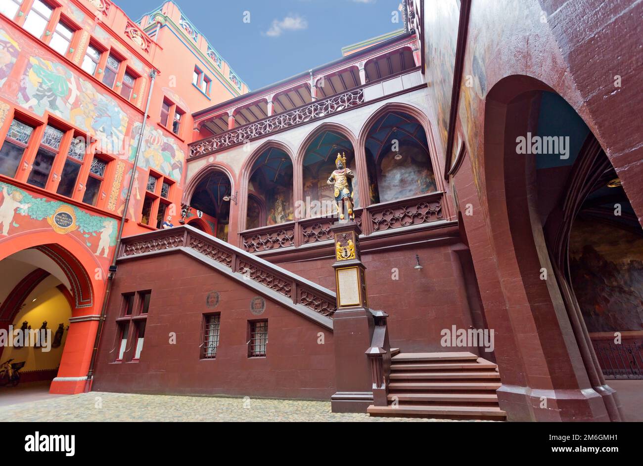 Red Town House in Basel, Switzerland Stock Photo - Alamy