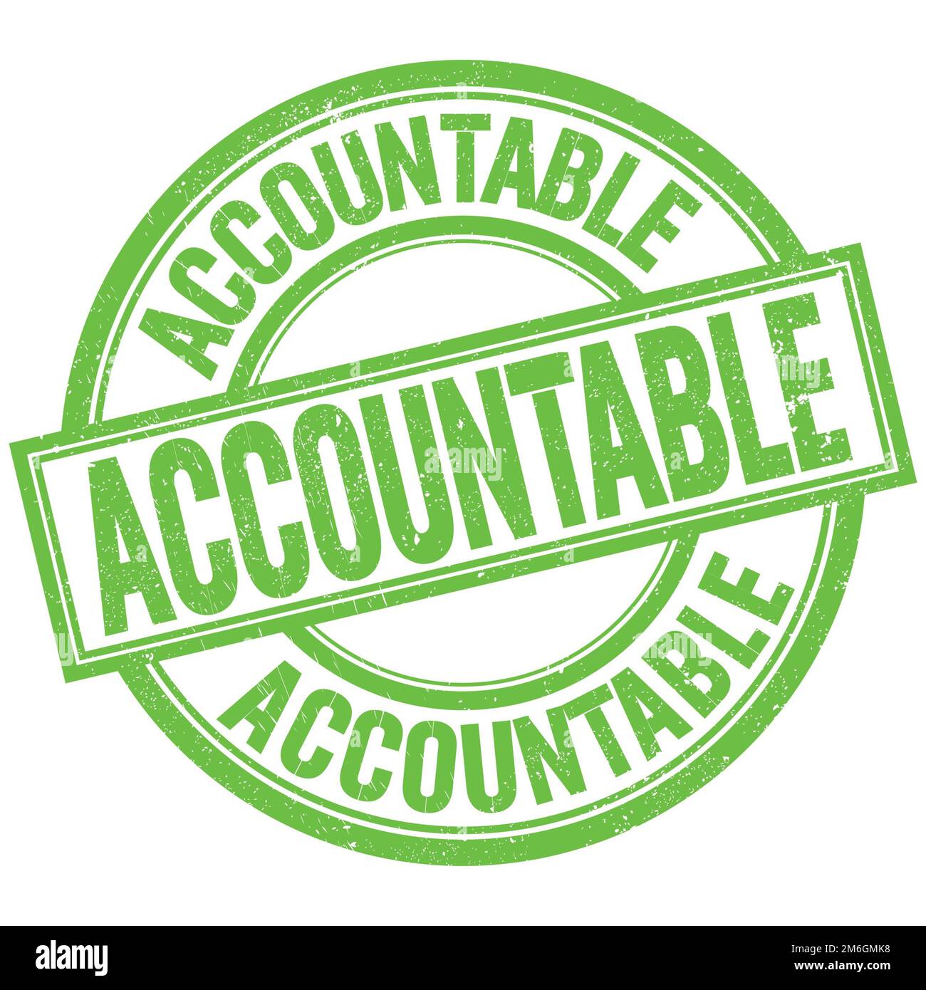 ACCOUNTABLE text written word on green round stamp sign Stock Photo - Alamy