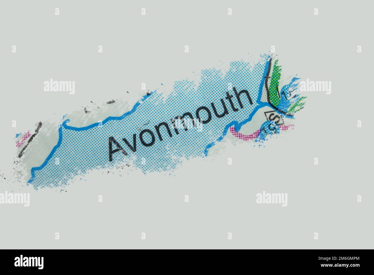 Avonmouth, United Kingdom atlas map town name - painting Stock Photo ...