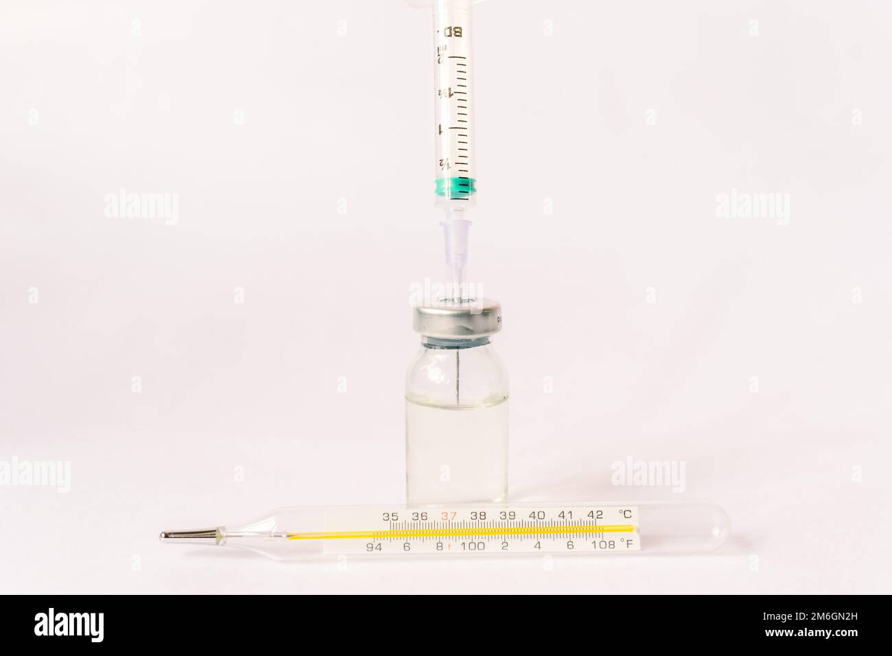 Various medical equipment, thermometer, ampoules, pipette, drugs ...
