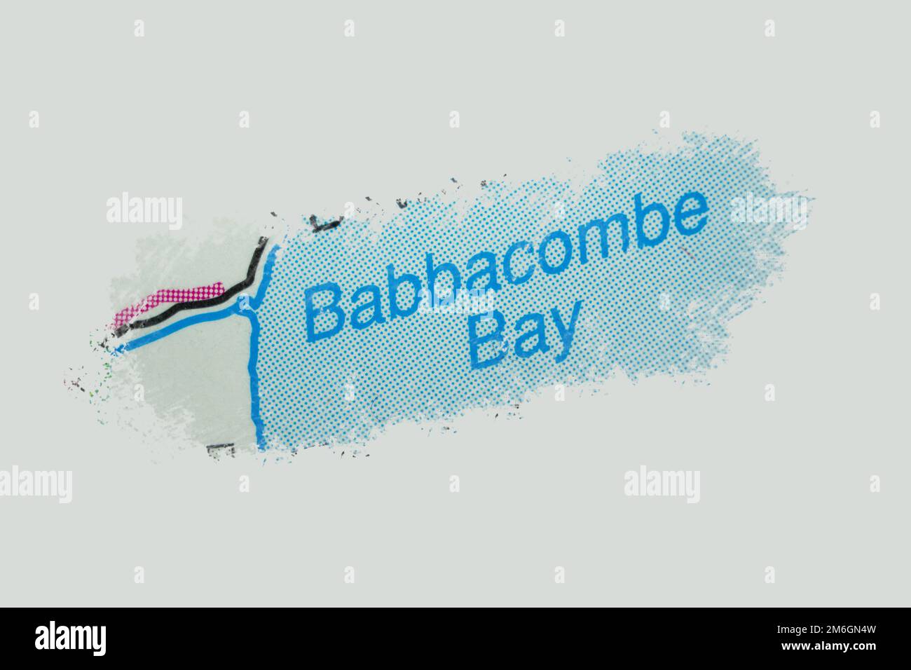Babbacombe Bay, United Kingdom atlas map town name - paint Stock Photo ...