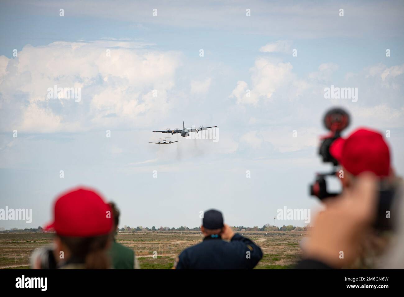 A C-130 from the 153d Airlift Wing equipped with USDA Forest Service ...