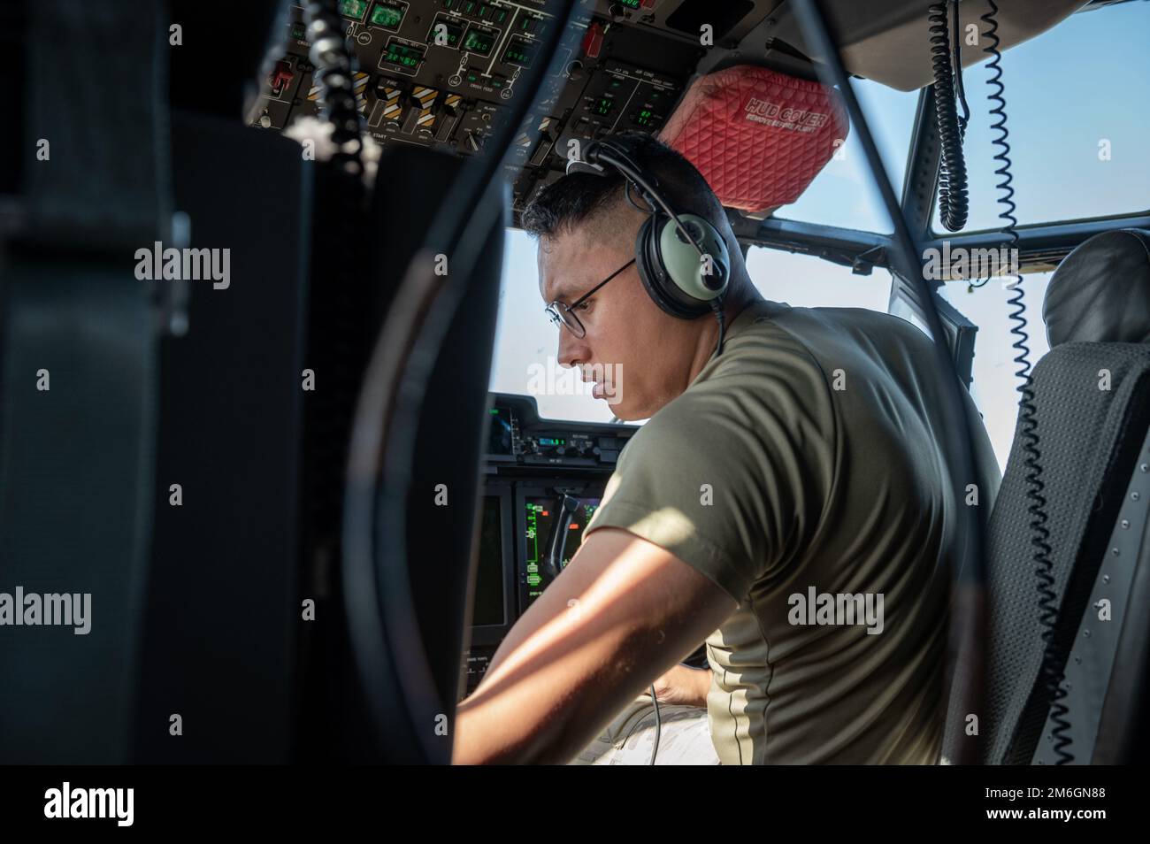 U.S. Air Force Senior Airman Jaryn Jacobs, an aerial gunner with the ...