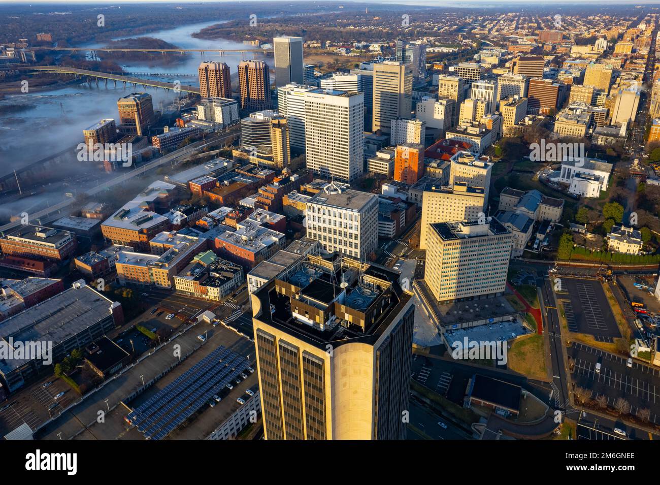 An aerial view of downtown by James River Stock Photo - Alamy